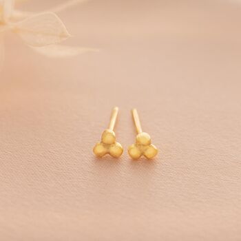 Sterling Silver Triple Stud Personalised Earrings By Bloom Boutique