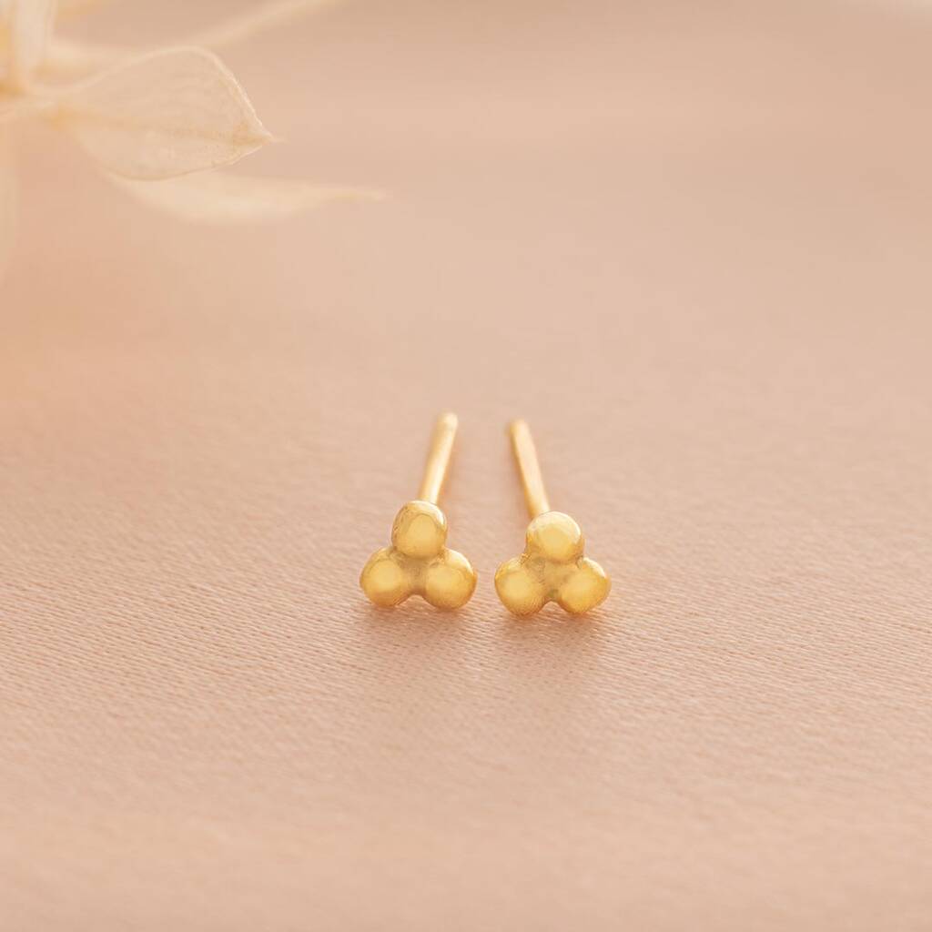 Sterling Silver Triple Stud Personalised Earrings By Bloom Boutique