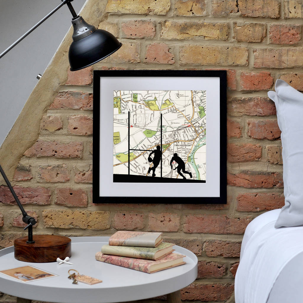 personalised rugby map print by atlas & i | notonthehighstreet.com