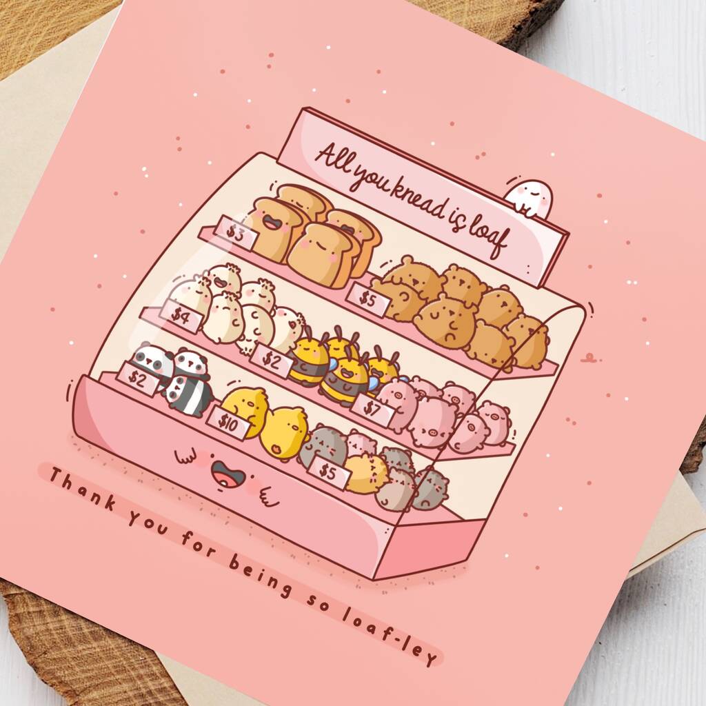 Cute Bakery Greetings Card By Toastedink