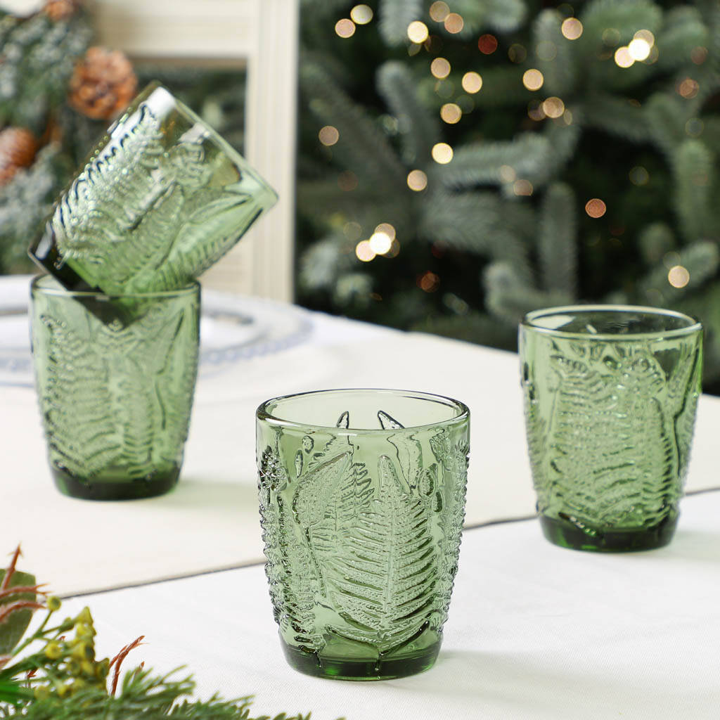 Botanical Fern Green Glassware Collection By Dibor | notonthehighstreet.com