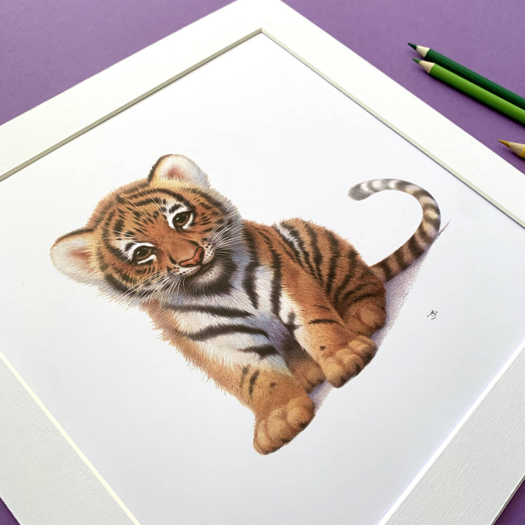 Illustrated Tiger Print By Little Blue Zebra | notonthehighstreet.com