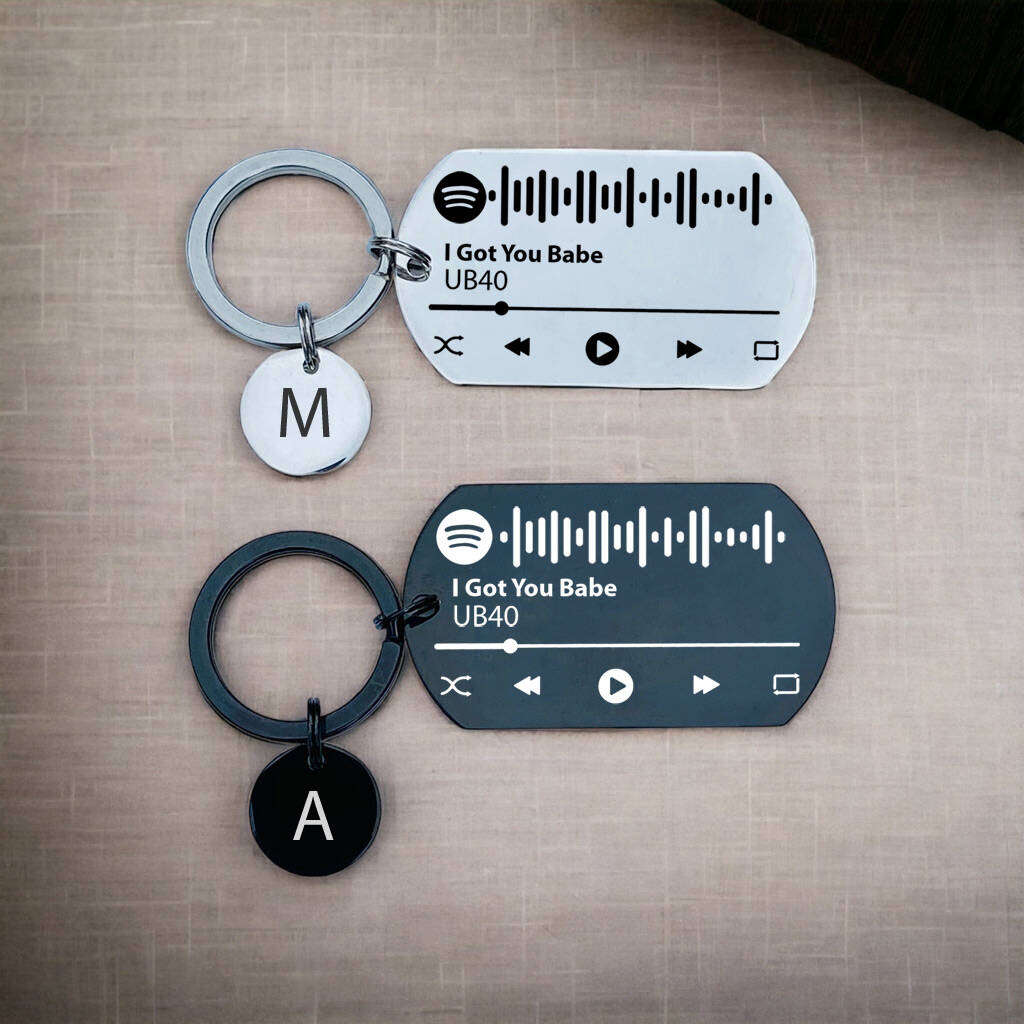 Music Qr Code, Custom Engraved, Song Keyring By Taylor Cut Co ...