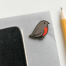 Robin Enamel Pin By Jin Designs | notonthehighstreet.com