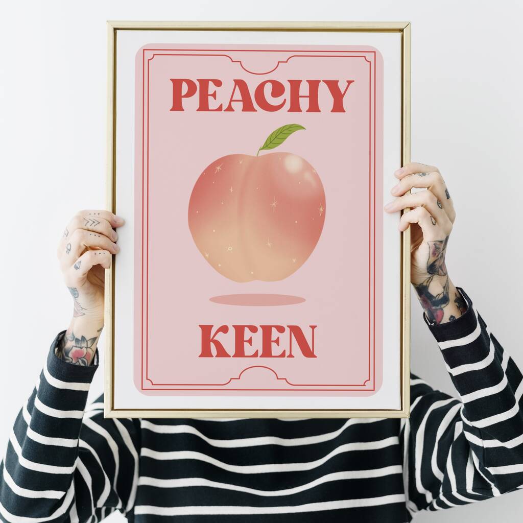 Peachy Keen, Peach Art Print By Kitty Strand