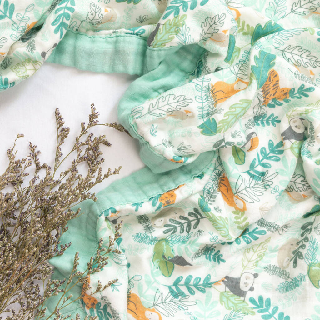 Four Layer Rainforest Bamboo Blanket By Bumble Baby Boutique