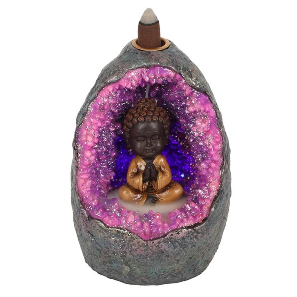 Buddha Crystal LED Backflow Incense Burner By Spiritual Gifts
