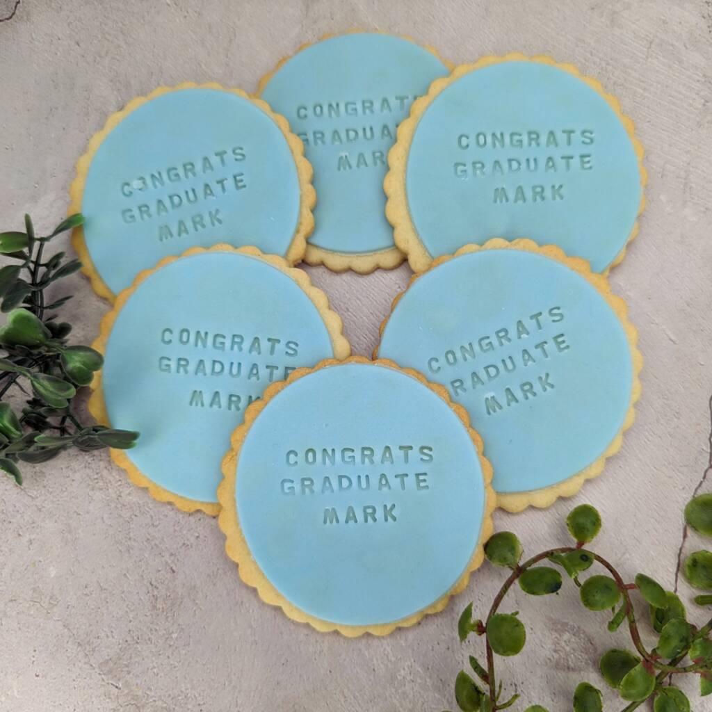 Personalised Iced Graduation Biscuits Box By The Biskery