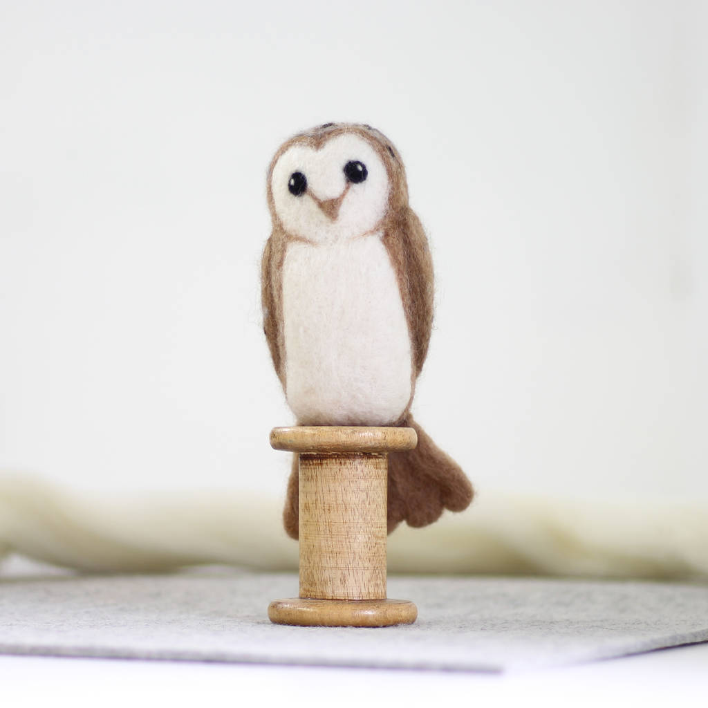 barn owl needle felting craft kit by hawthorn handmade ...