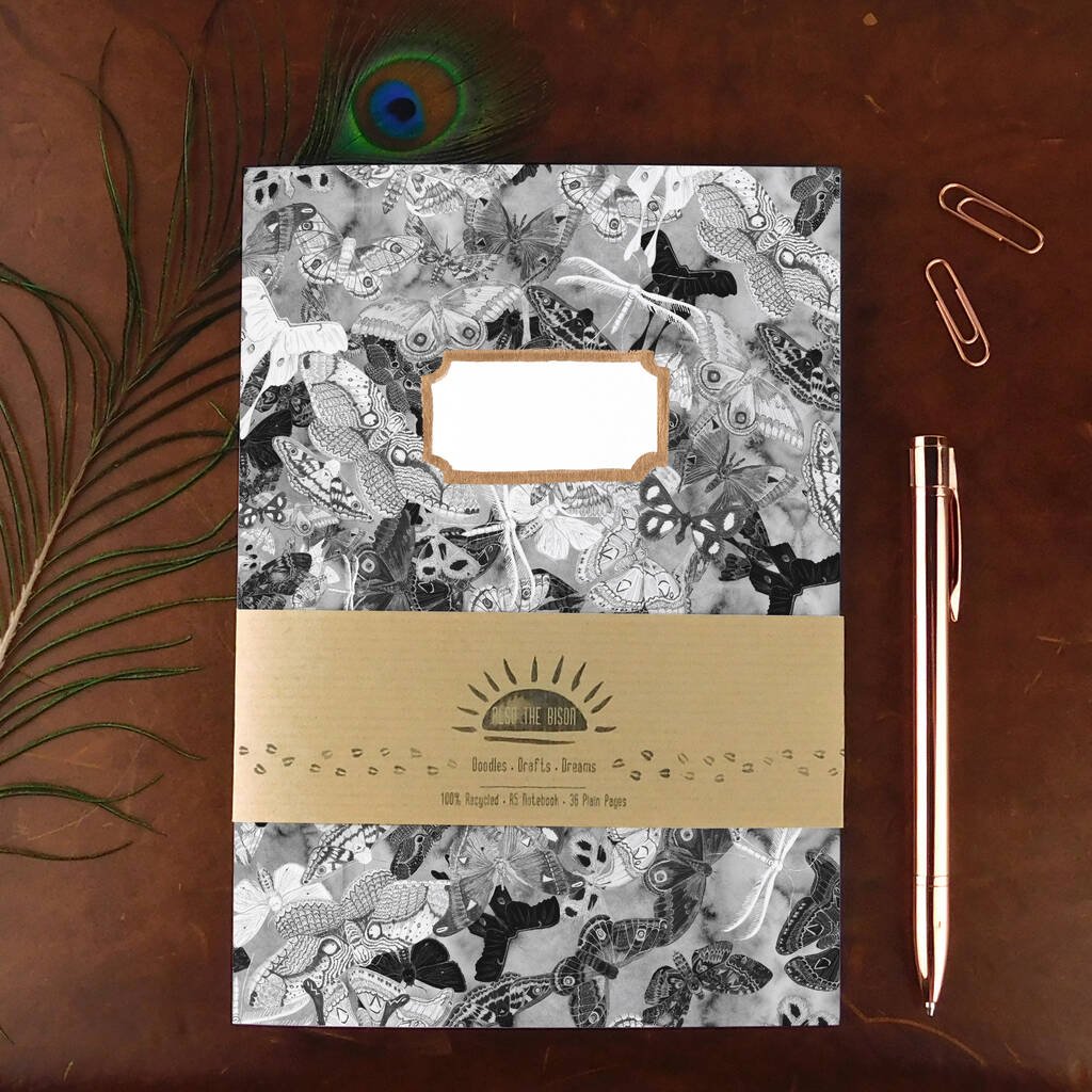 Archaeolepis Moth Print Notebook By Also The Bison | notonthehighstreet.com