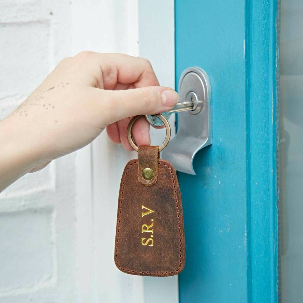 Personalised Buffalo Leather Tag Keyring By Paper High