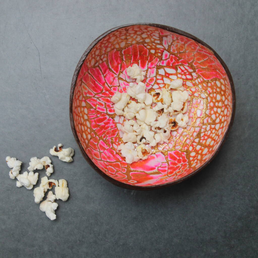 Gold Pattern Coconut Shell Snack Bowl By Lotus Direct ...