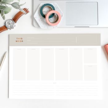Weekly Planner Pad By Ponderlily Paper & Planners | notonthehighstreet.com