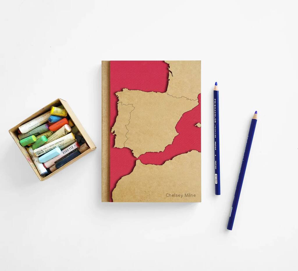 Handcrafted Spain Map Travel Notebook By FO Design / Norrska ...