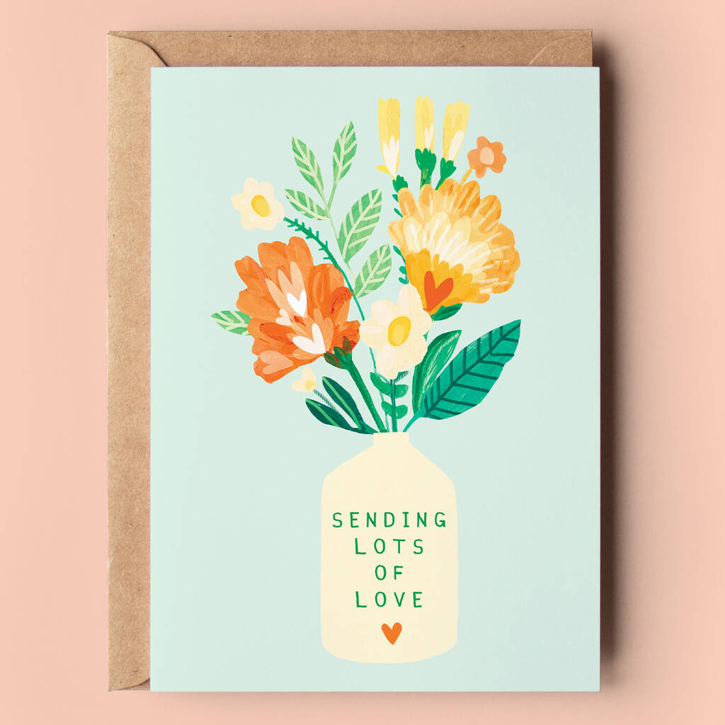 Sending Love Flowers Card By Darcie Olley