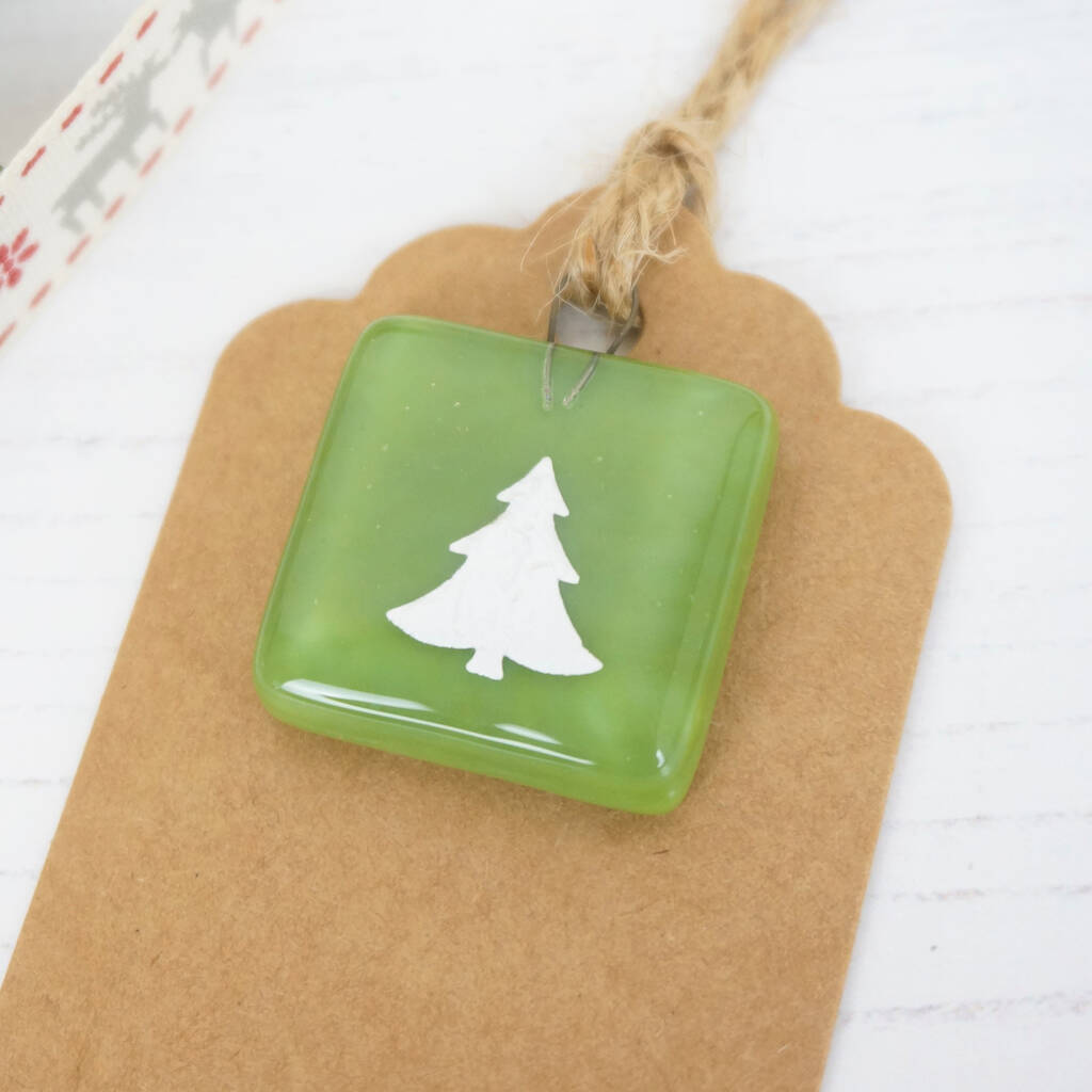 Handmade Glass Keepsake Christmas Tree Large Gift Tag By Jessica Irena ...