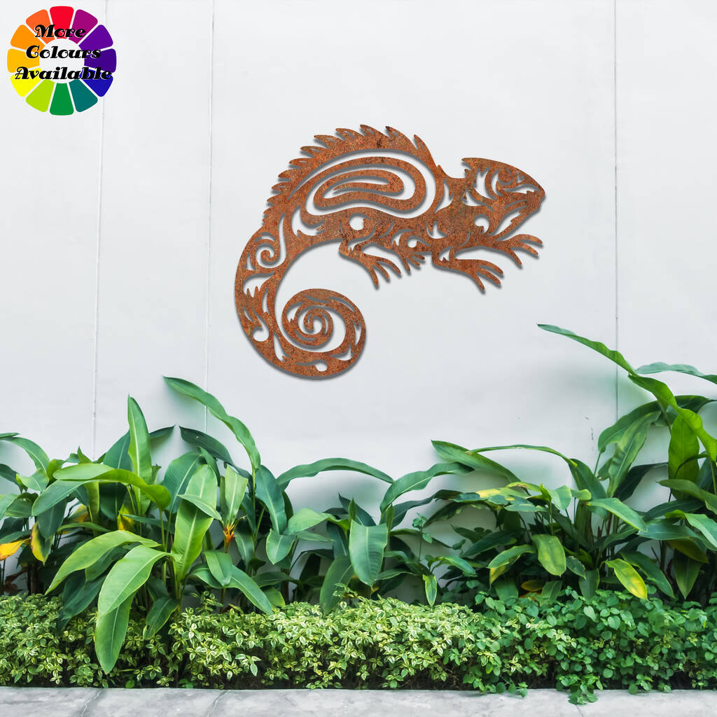 Rusty Metal Chameleon Decor Metal Lizard Wall Art By Duke Craft ...
