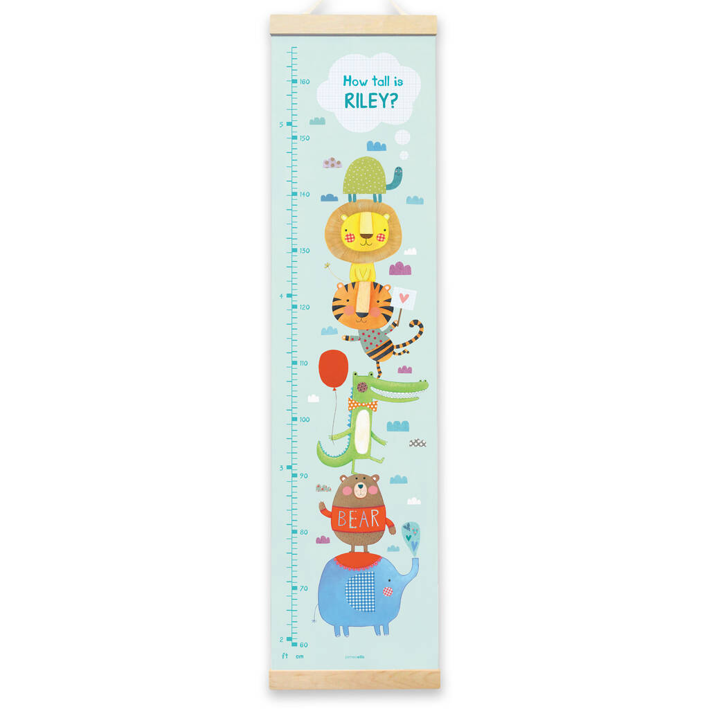 Height Chart For Adults Personalised Animal Height Chart - Vinyl Growth ...