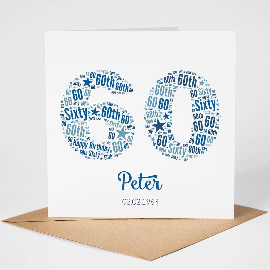 Personalised 60th Birthday Card For Him By Hope and Love ...