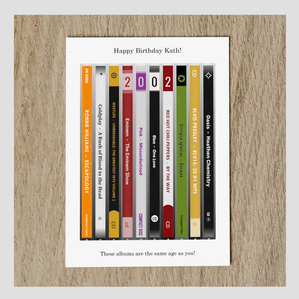 Personalised 21st Birthday Card 2002 Music By elevencorners ...
