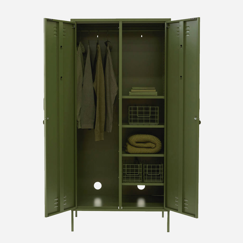 The Double Tall Locker Storage Unit In Olive Green By Little Deer ...