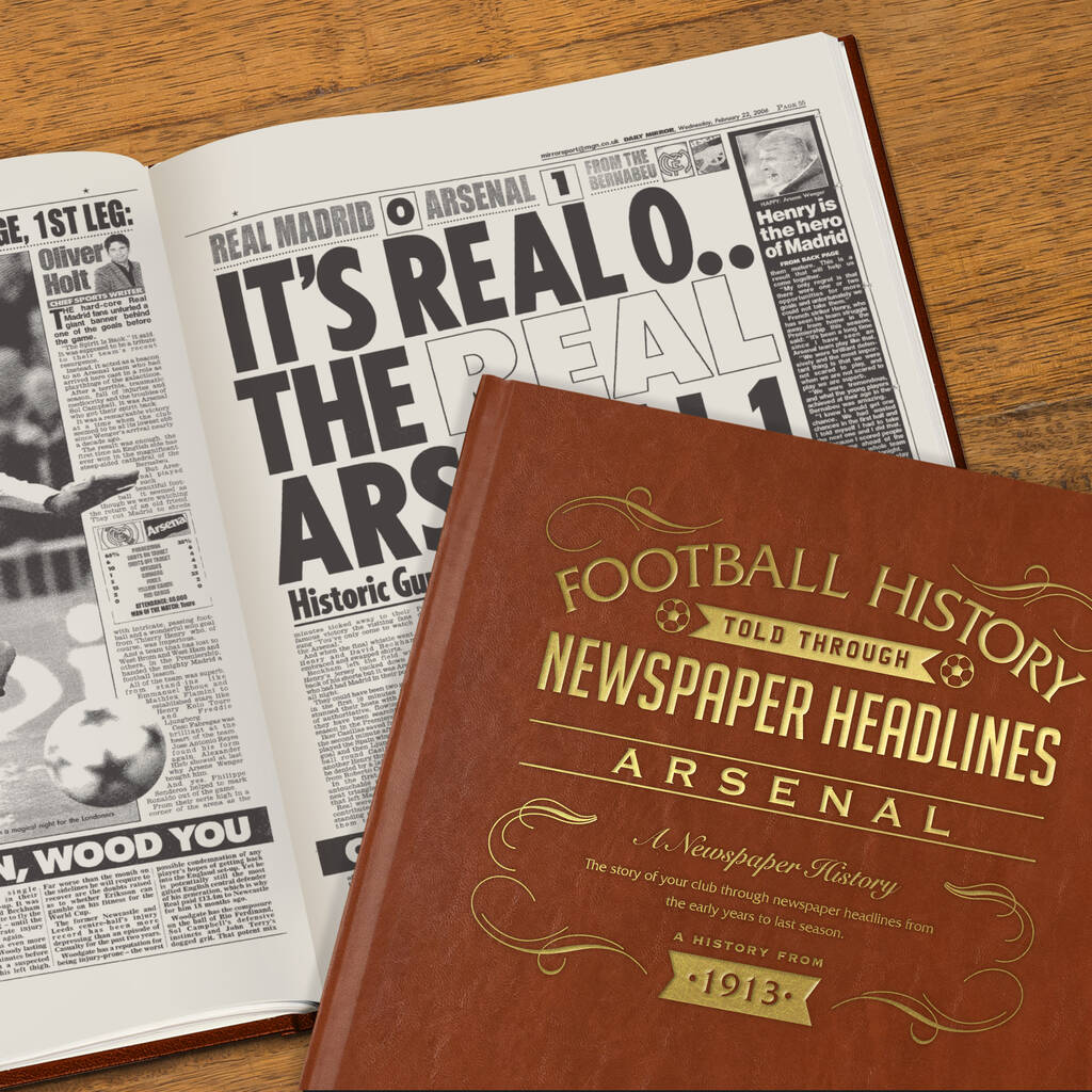 Arsenal Personalised Football Gift Newspaper Book By Historic ...