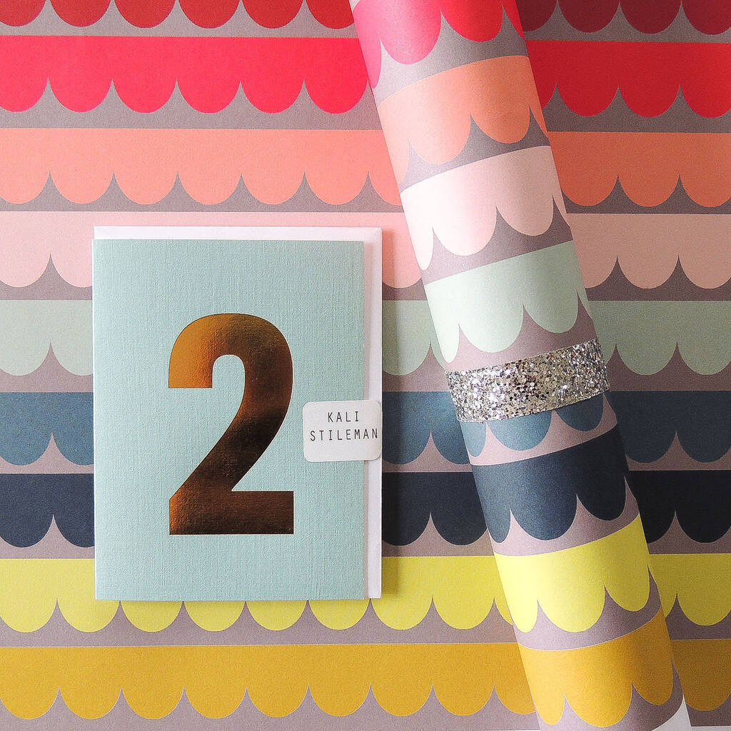 Gold Foiled Number Two Card By Kali Stileman Publishing