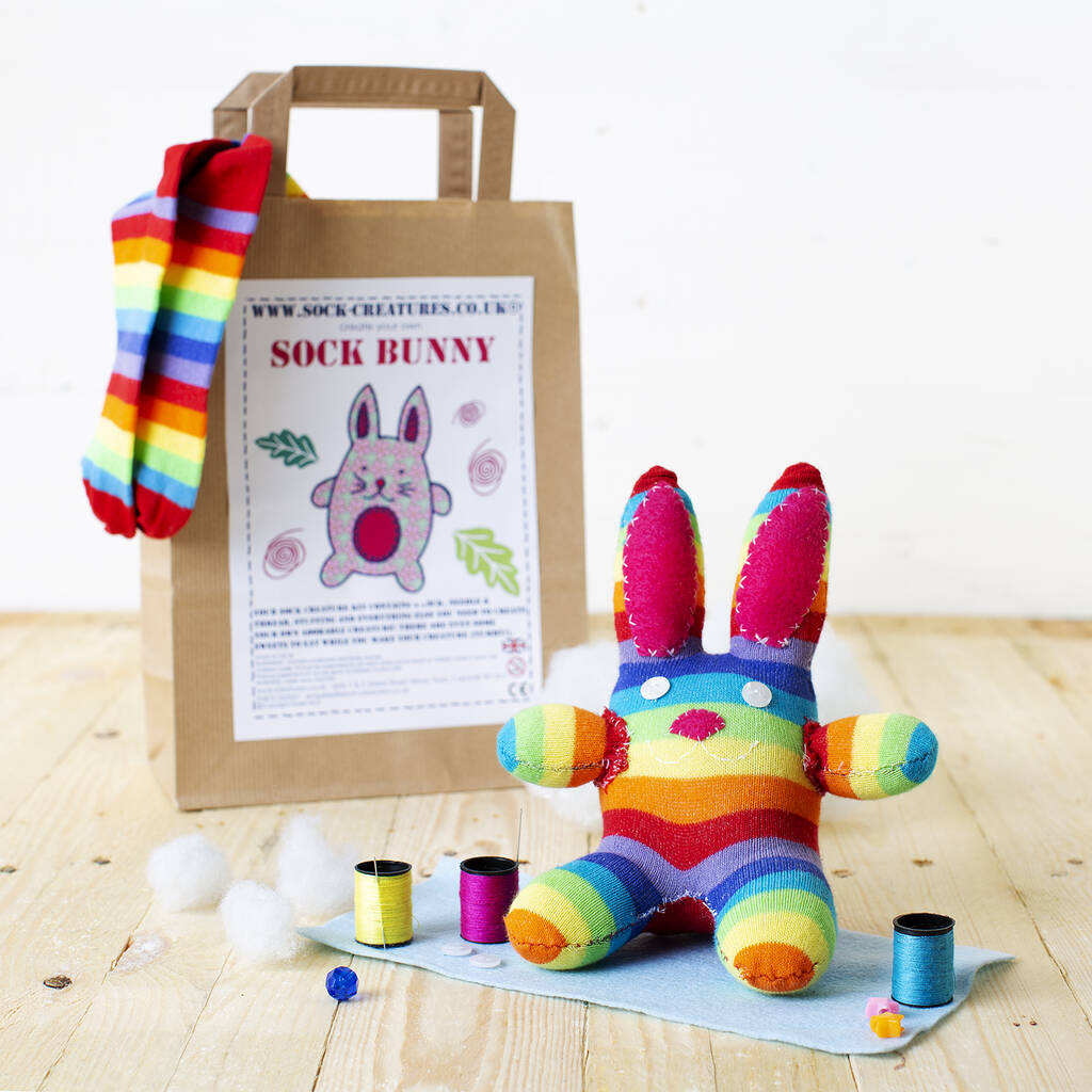 Sock Bunny Craft Kit By Sock Creatures | notonthehighstreet.com