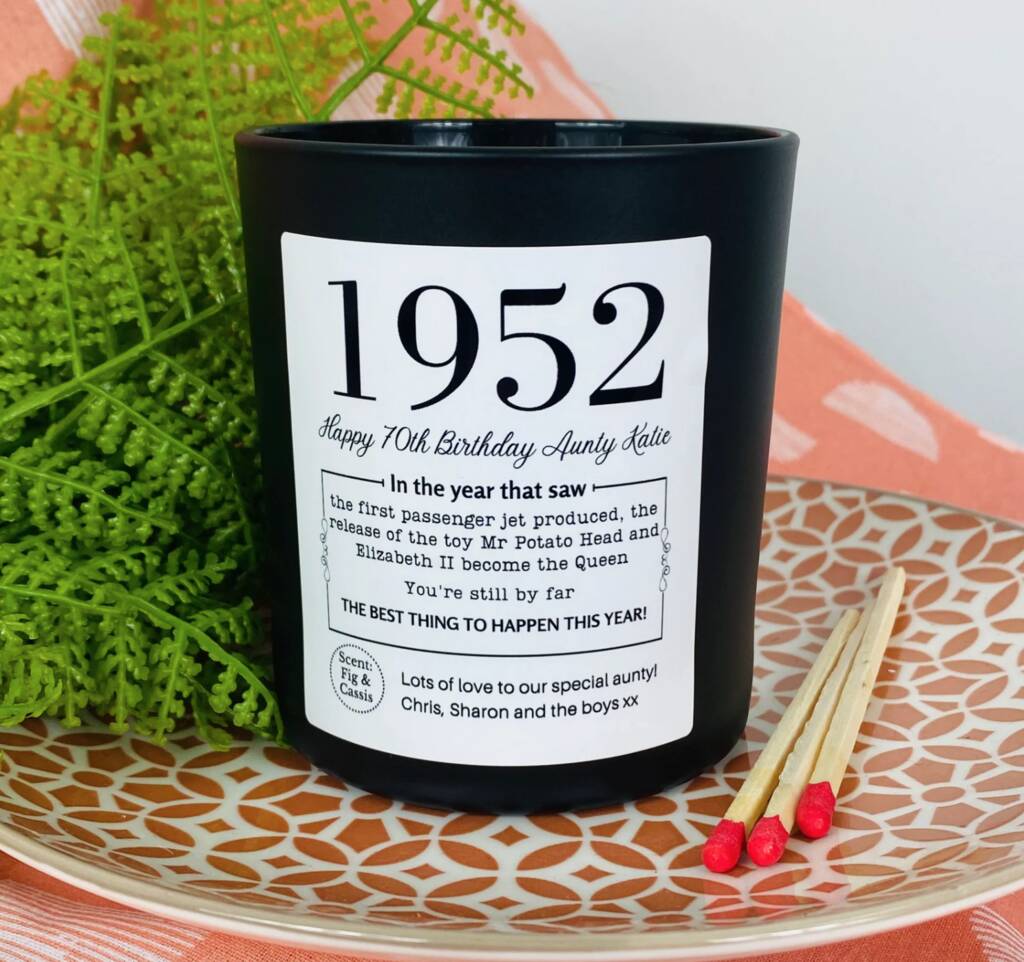 Personalised 70th Birthday Milestone Candle By The Fire Shack ...
