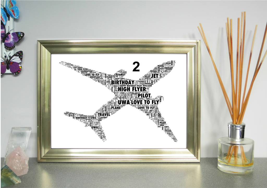 Personalised Aeroplane Word Cloud Print By Unique Word Art ...