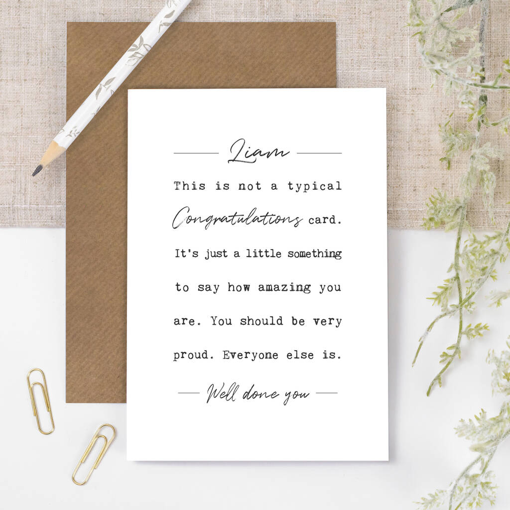 Congratulations Card You Should Be Very Proud By Coulson Macleod ...