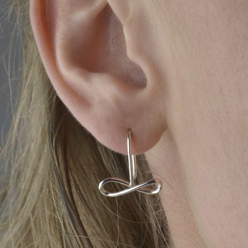 Infinity Hook Sterling Silver Earrings By The London Earring Company