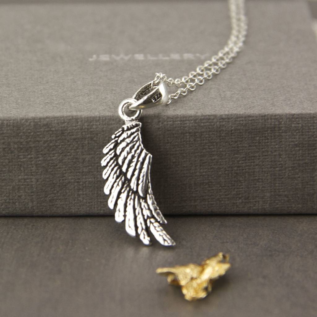 Sterling Silver Angel Wing Necklace By Gaamaa
