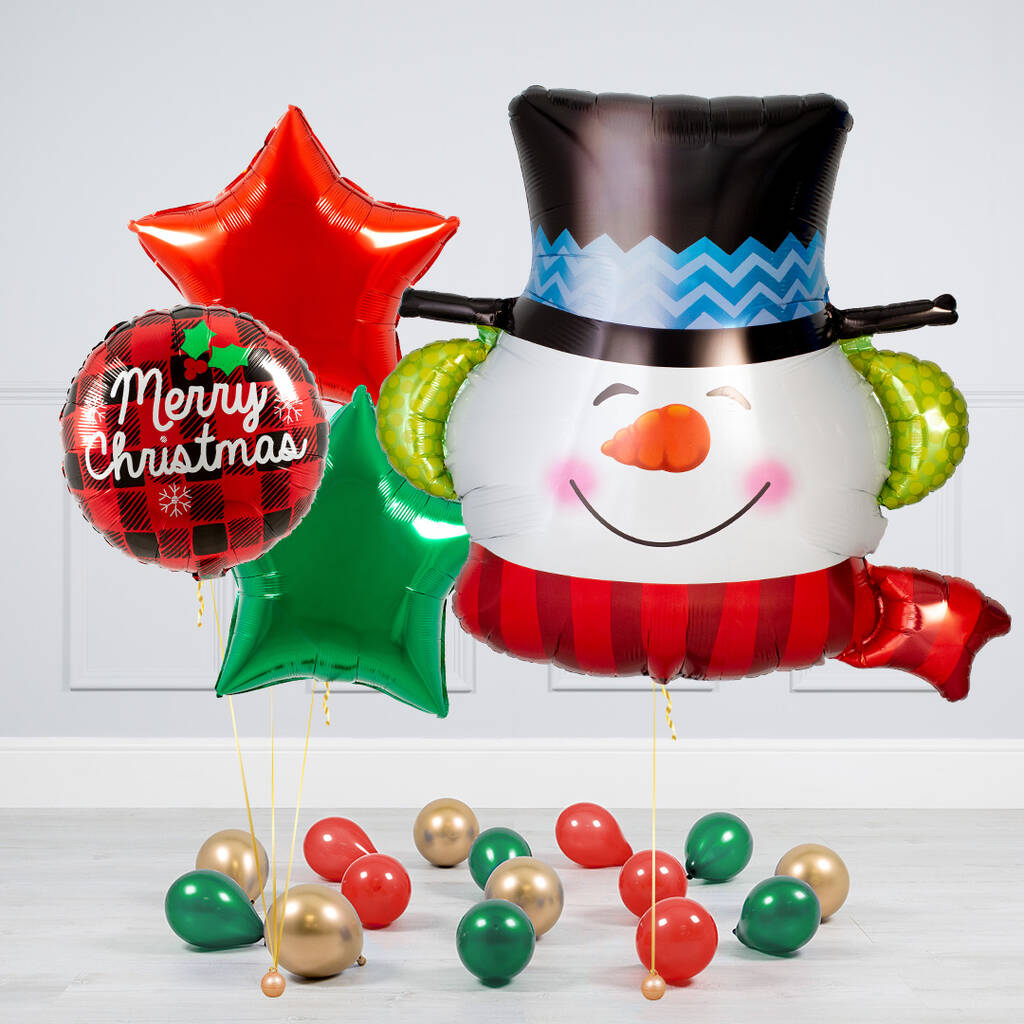 Happy Snowman Inflated Christmas Balloon Package By Bubblegum Balloons ...