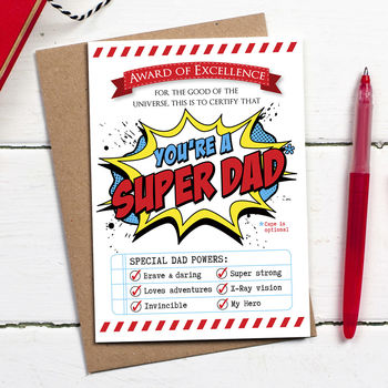 Super Dad Card By Eskimo Kiss Designs | notonthehighstreet.com