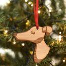 Greyhound/Whippet Dog Wooden Christmas Decoration By Hoobynoo ...