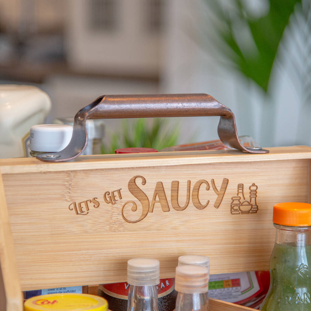 Engraved Wooden Condiment/Utensils Caddy By Duncan Stewart ...