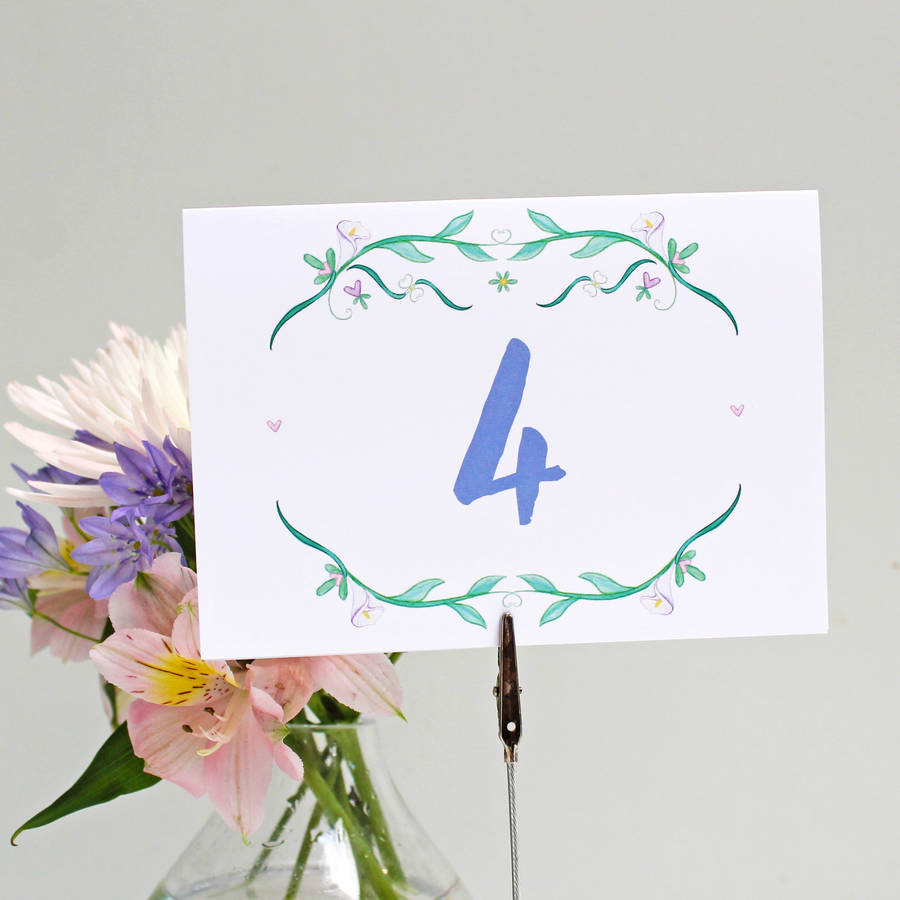 Botanical Table Name Or Number Cards By Martha Brook ...