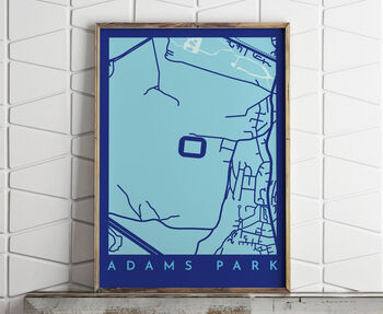 Custom Map Print Of Your Favourite Football Stadium, Unframed By Turf ...