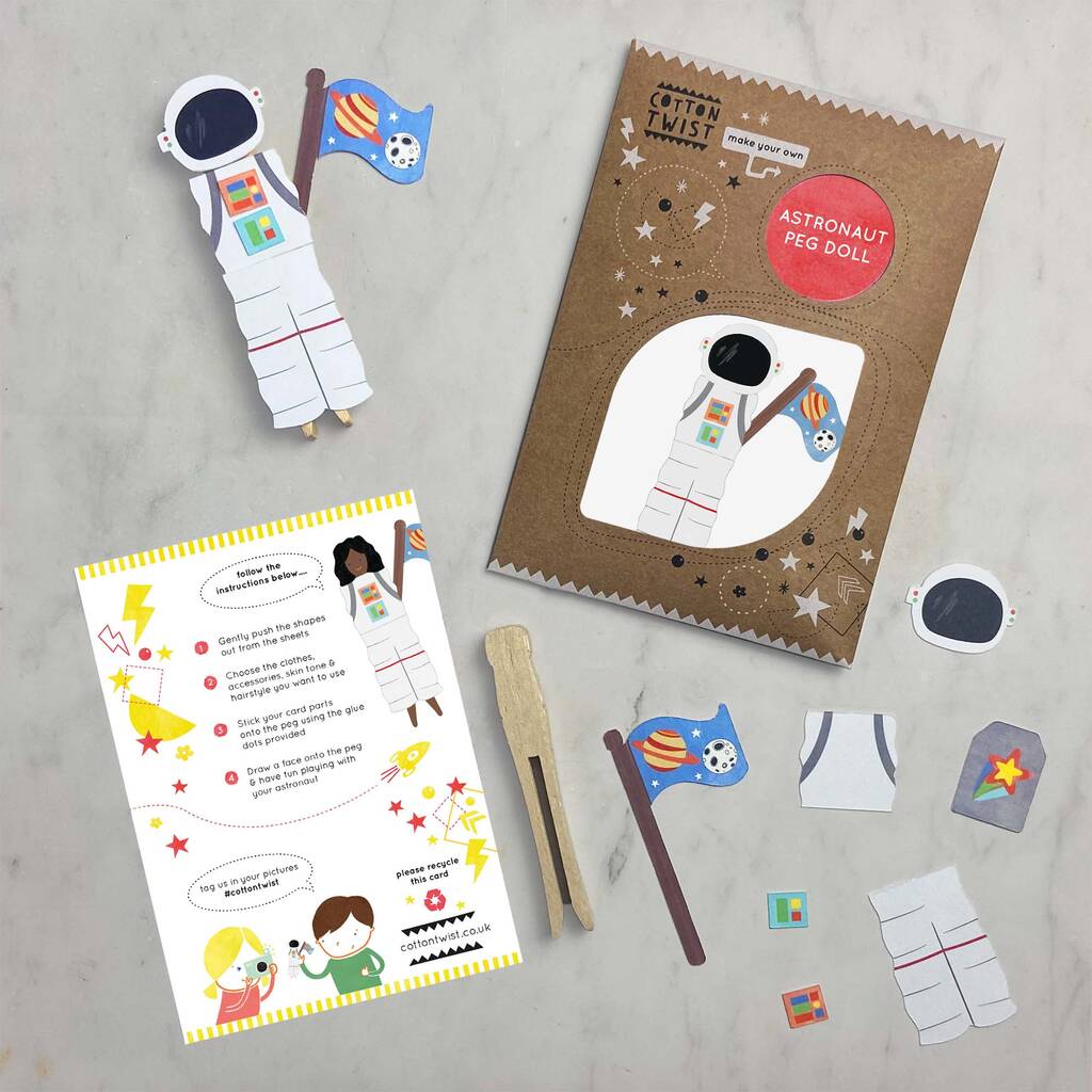Make Your Own Astronaut Peg Doll By Cotton Twist Notonthehighstreet