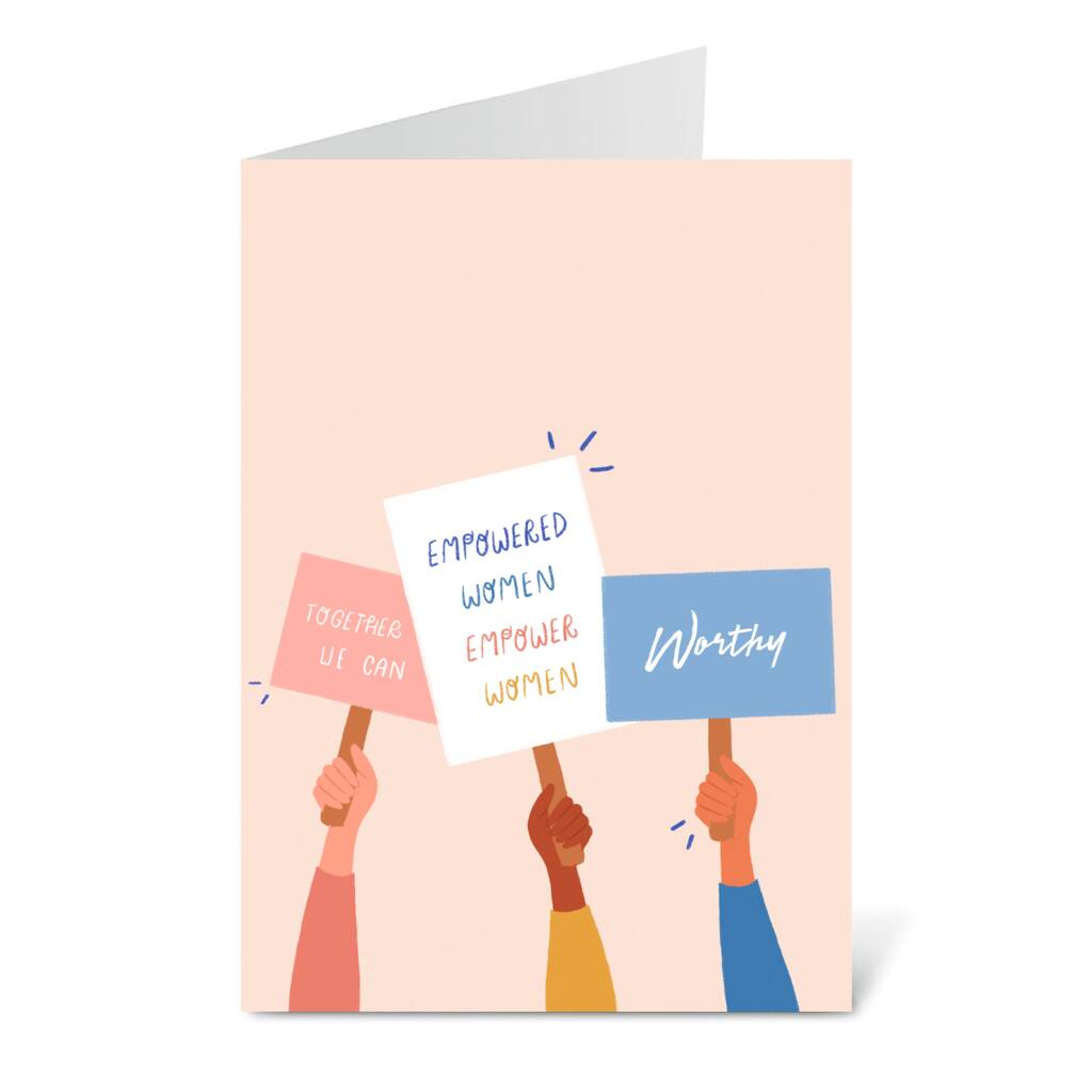 Empowering Signs Folded Greetings Card By Flourish Paperworks