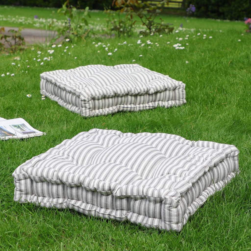 Extra Large Vintage Stripe Garden Lawn Mattress Cushion By Dibor ...