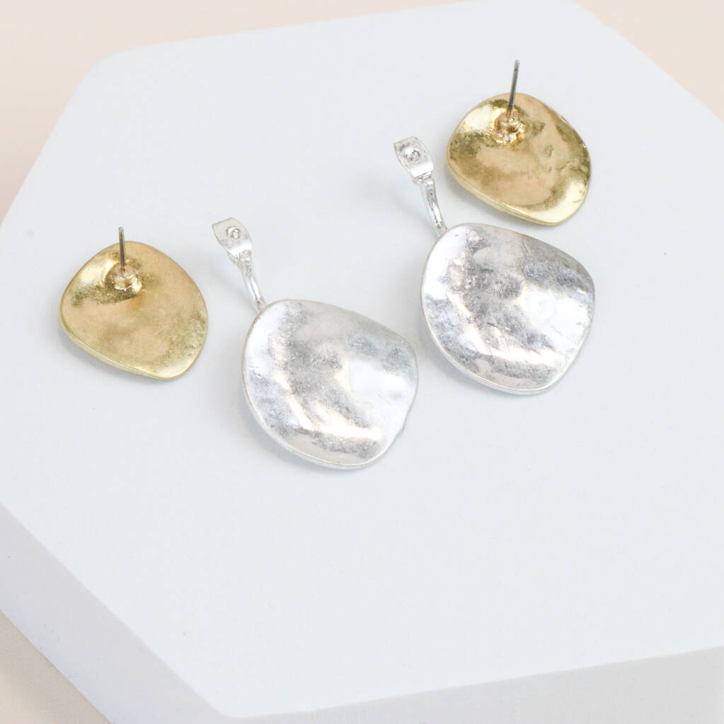 Detachable Gold Plated And Silver Plated Drop Earrings By GY Studios