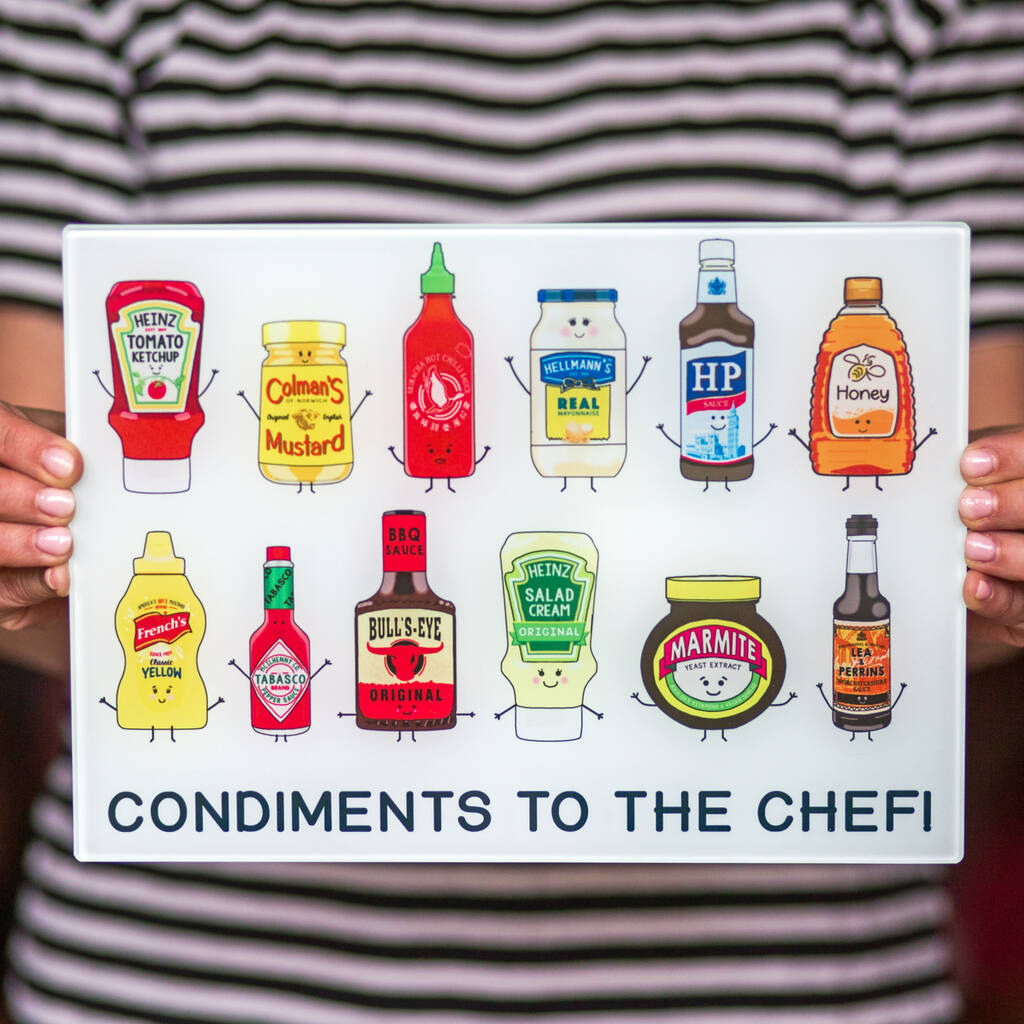 Funny Condiments Chopping Board By Of Life & Lemons