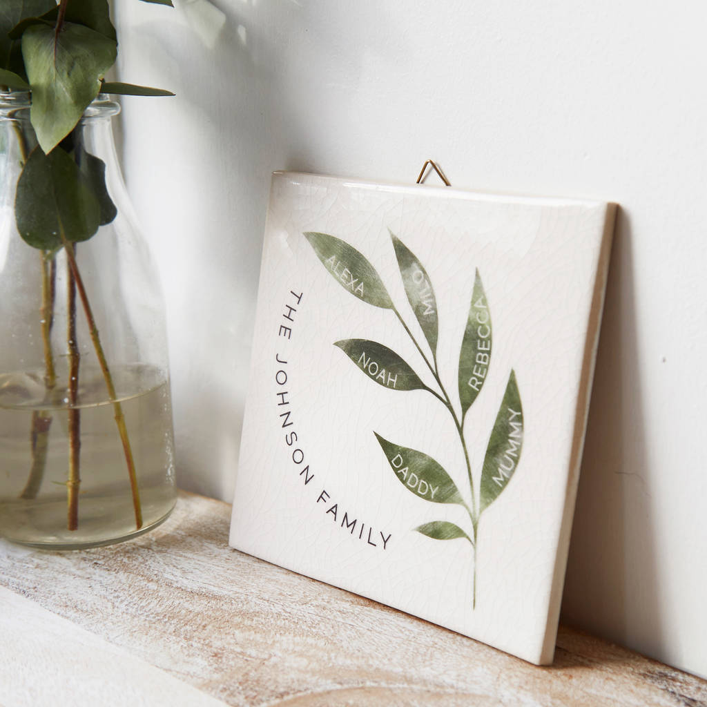 Family Tree Gift For Dad Ceramic Tile By Norma dorothy family-tree-gift-for-dad-ceramic-tile-by-norma-dorothy