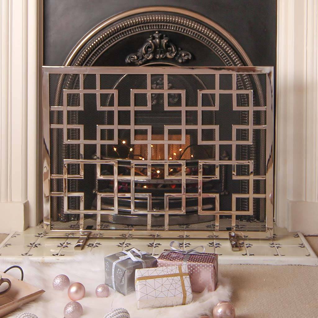 Kensington Contemporary Standing Fire Screen By Dibor ...