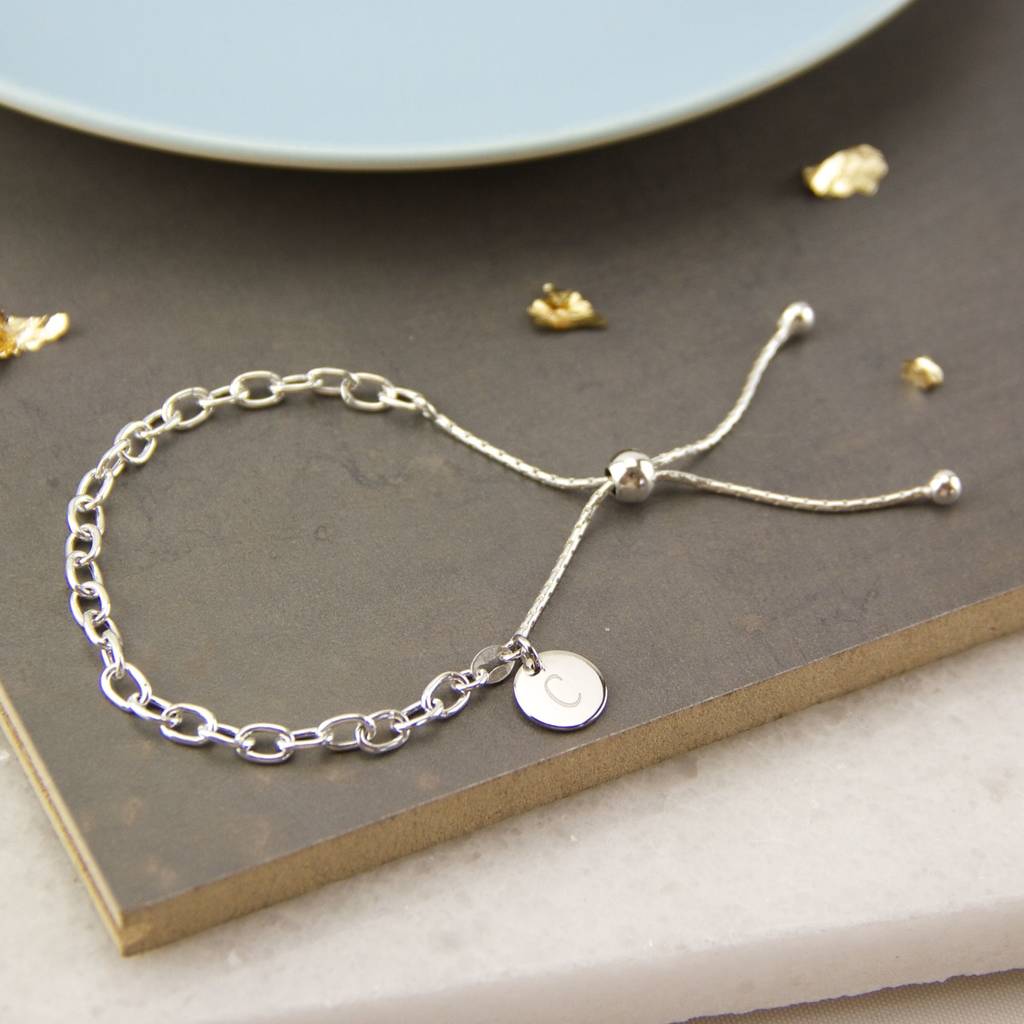 Personalised Sterling Silver Chain Slide Bracelet By Gaamaa ...
