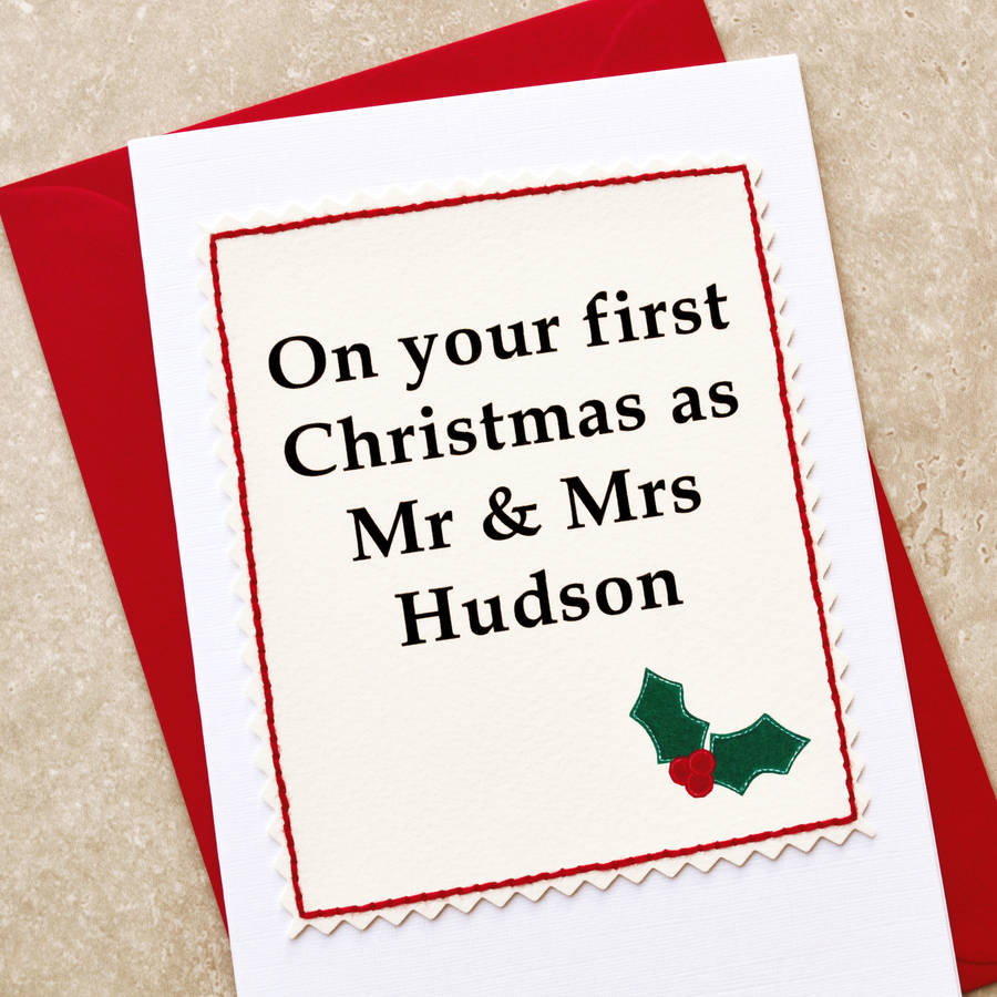Personalised Couple s First Married Christmas Card By Jenny Arnott Personalised Couple s First Married Christmas Card By Jenny Arnott