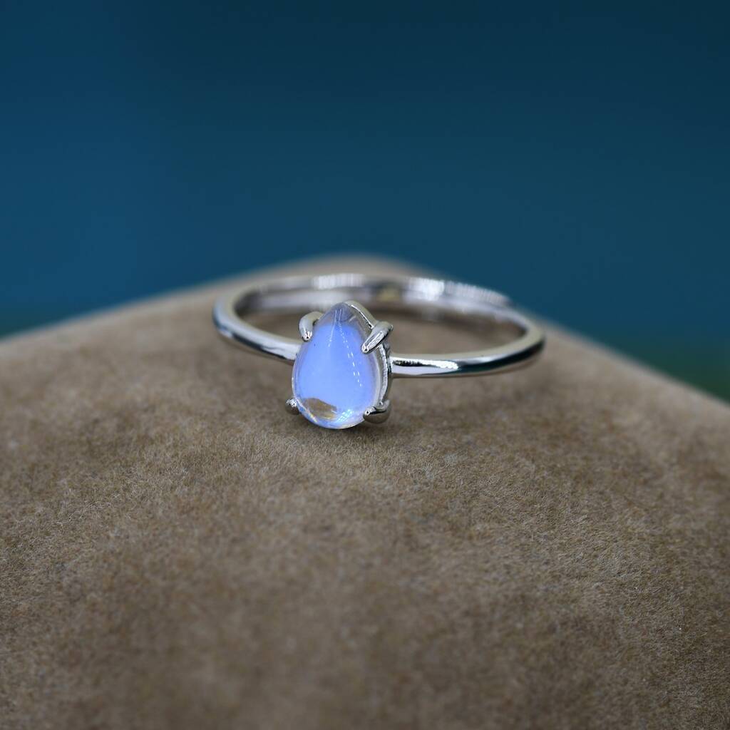 Sterling Silver Moonstone Droplet Ring In Sterling Silver By Silver ...