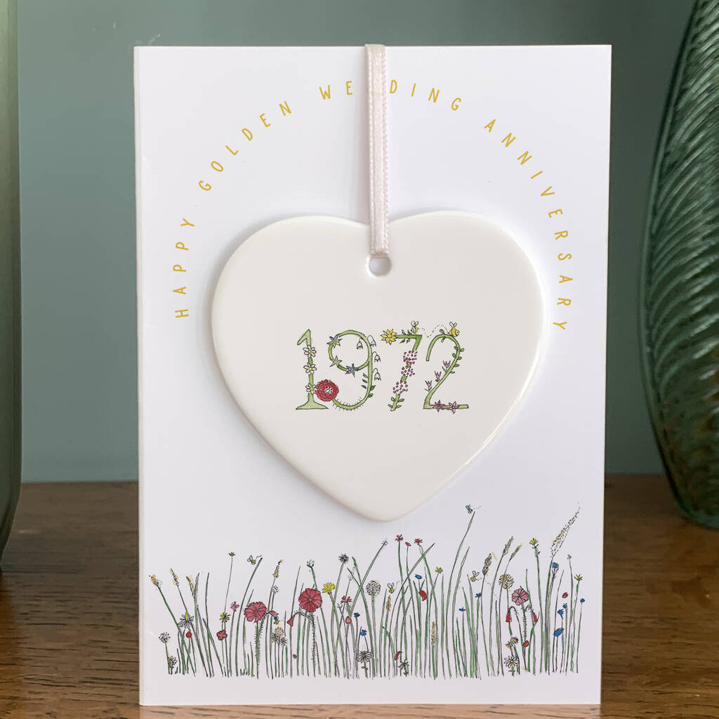 Personalised Golden Wedding Anniversary Keepsake Card By This Is Nessie ...